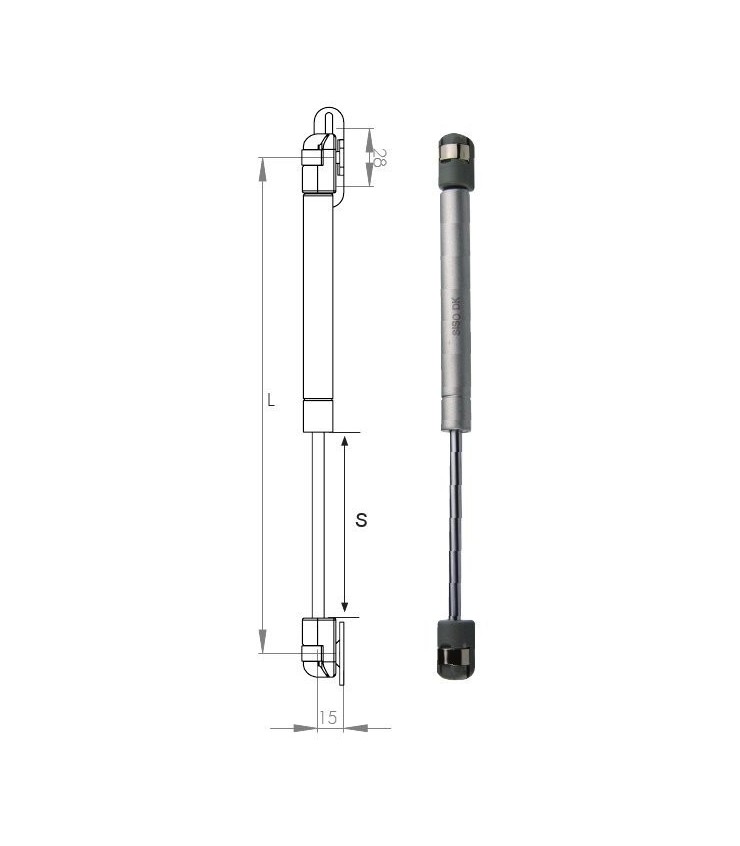Vérin pneumatique pour porte relevante de meuble de cuisine - Aména...