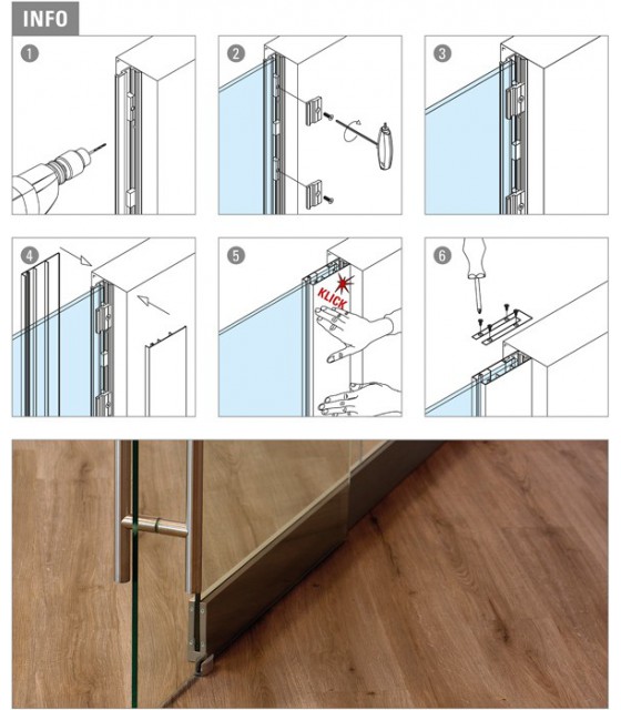Accessoires pour le verre : profil aluminium