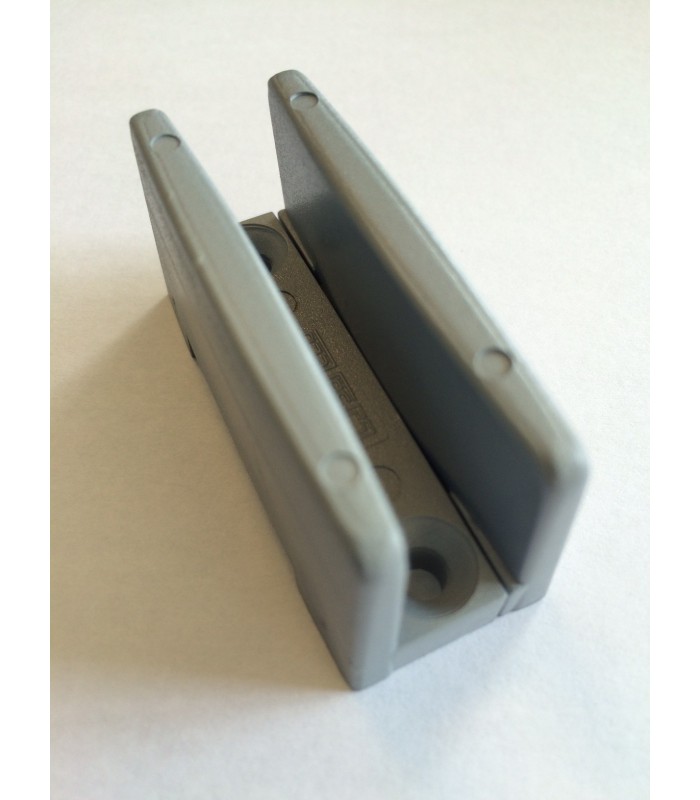 Guide sol bas réglable en nylon gris, montage au sol.