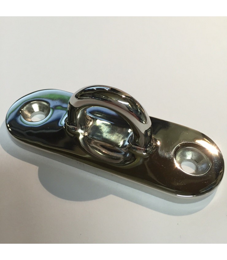 Pontet en inox A4 sur platine oblong.