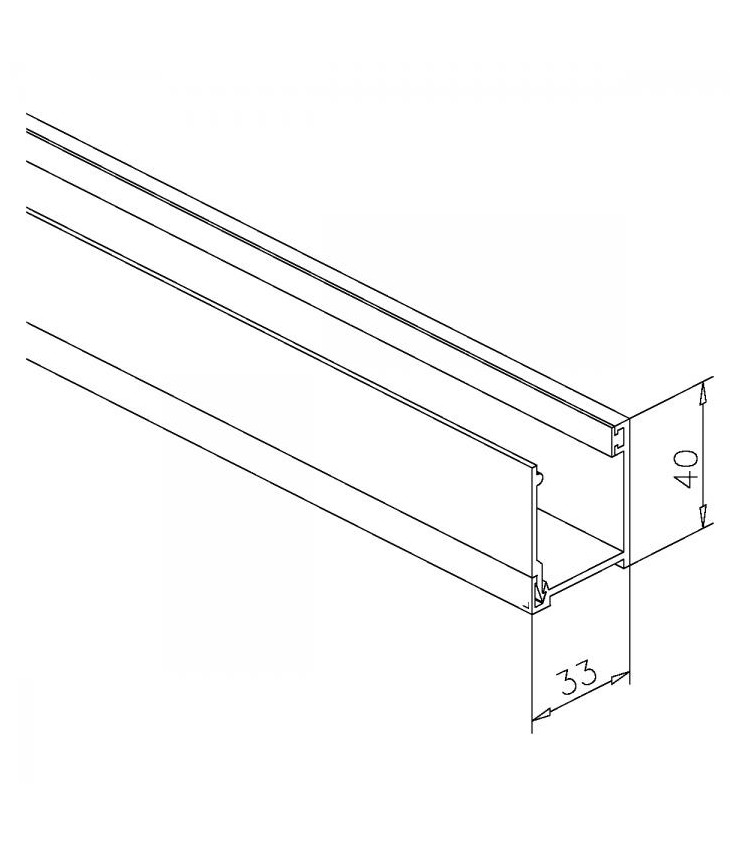 Profil 40/33/40 aluminium avec parclose - 30 X 21 X 30 MM