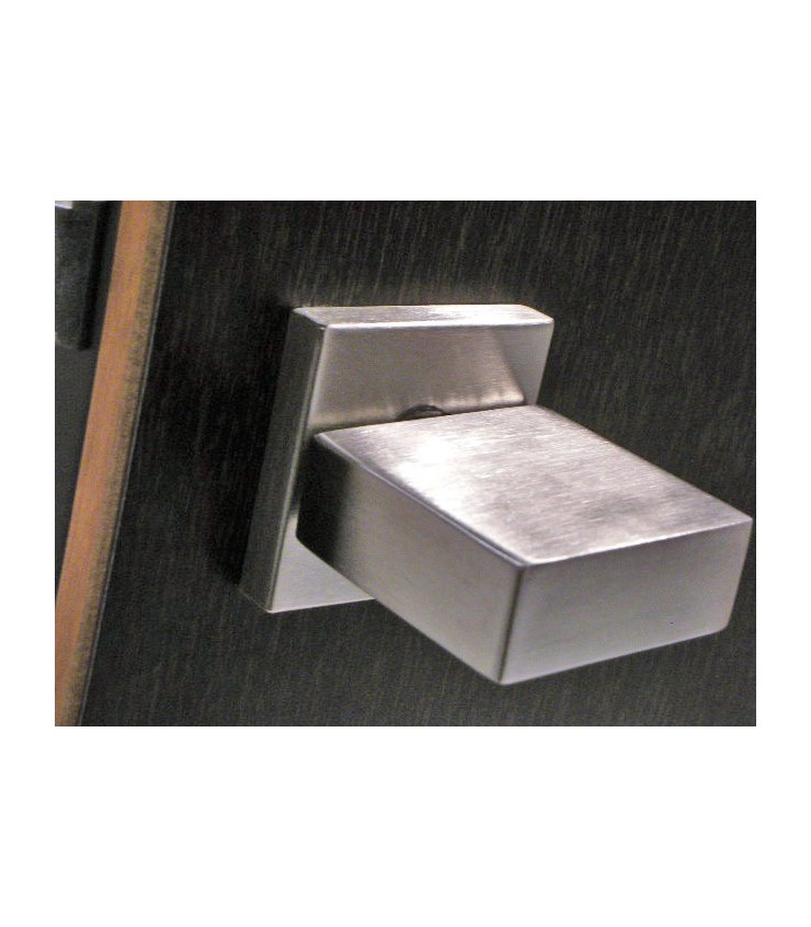 Paire de poignée bouton carré plat J404 - Poignée sur rosace carrée Paire de poignée bouton carré plat J404 - Poignée sur rosace carrée