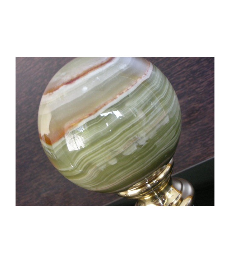 Boule départ de rampe d'escalier en pierre d'Onix vert - Pierre, ma...